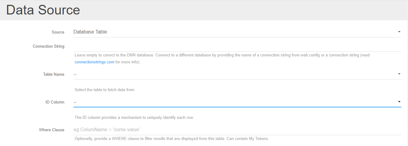 Database Table Dnn Sharp Documentation Center